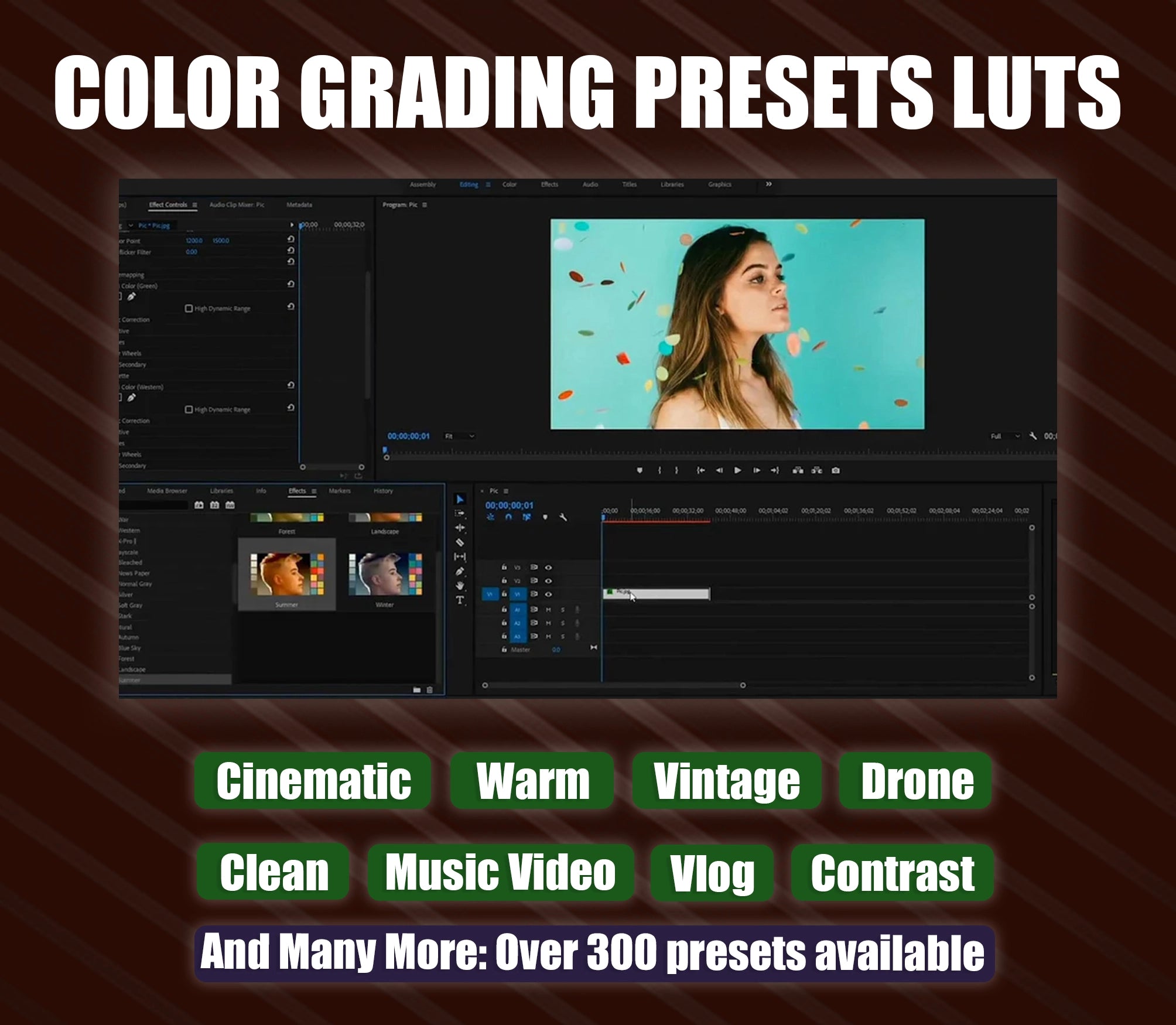 300 + Color Grading Presets LUTS – BjK Production